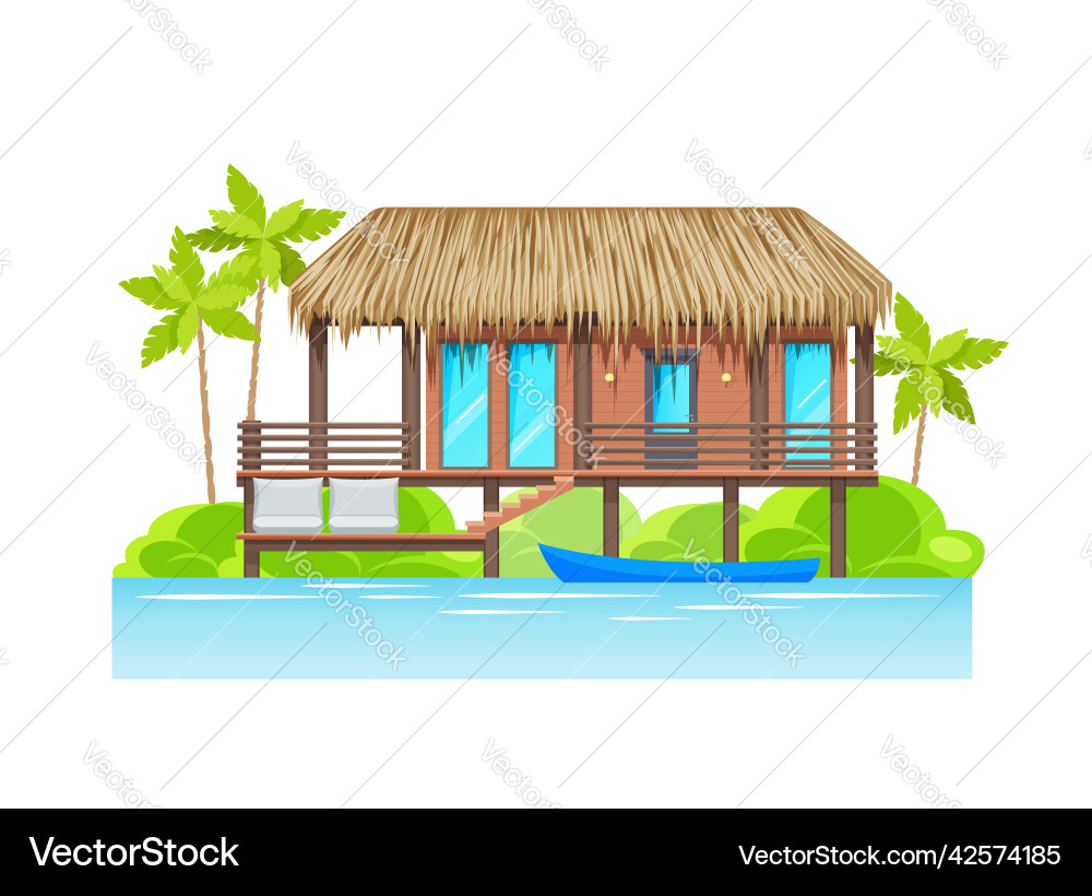 Tropical Island Bungalow Royalty Free Vector Image