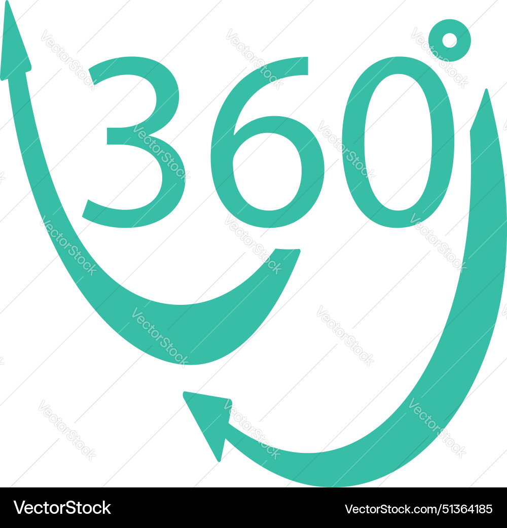 Turquoise 360 degree circular arrow icon isolated Vector Image