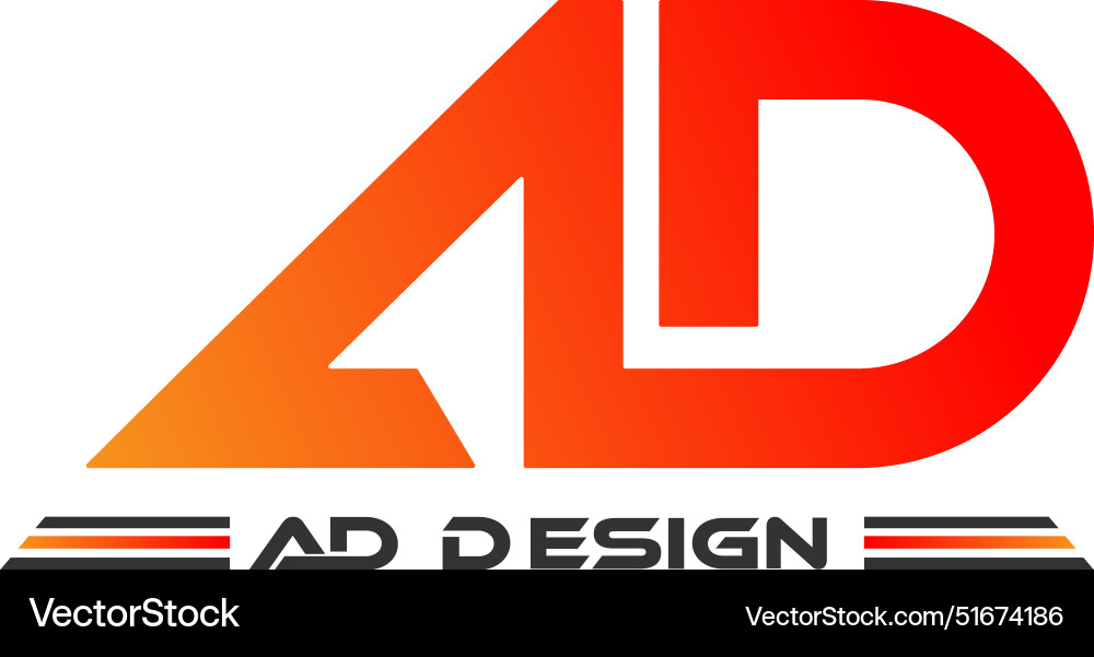 Ad logo design da template Royalty Free Vector Image