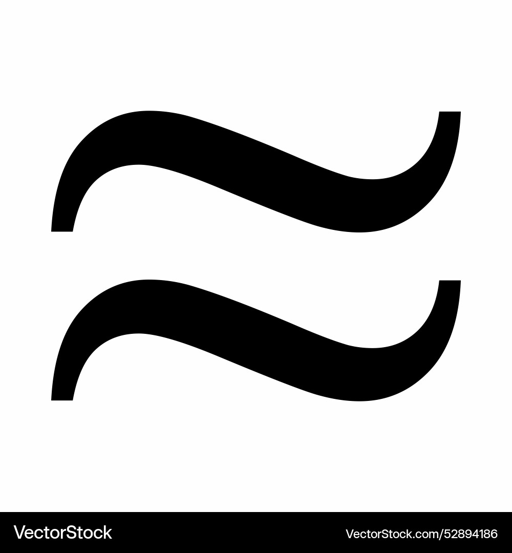 Approximately equal to Royalty Free Vector Image