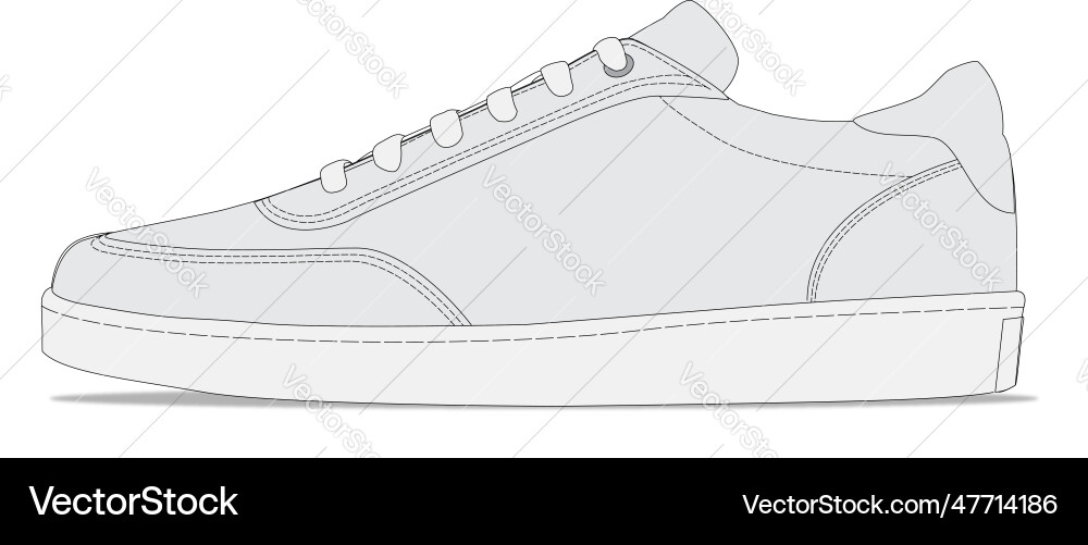 Basic flat tennis sneaker template Royalty Free Vector Image