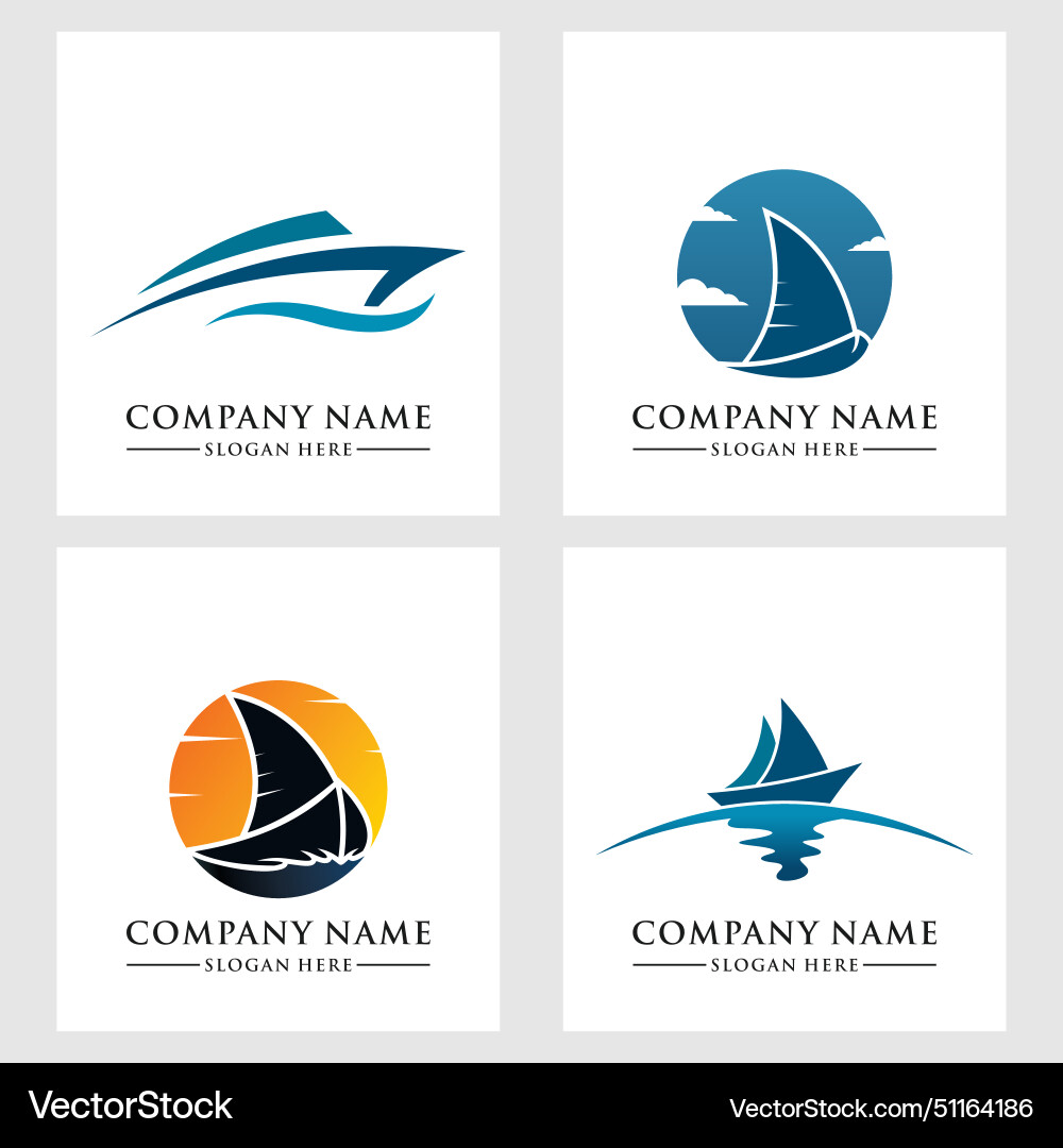 Fishing boat logo template Royalty Free Vector Image