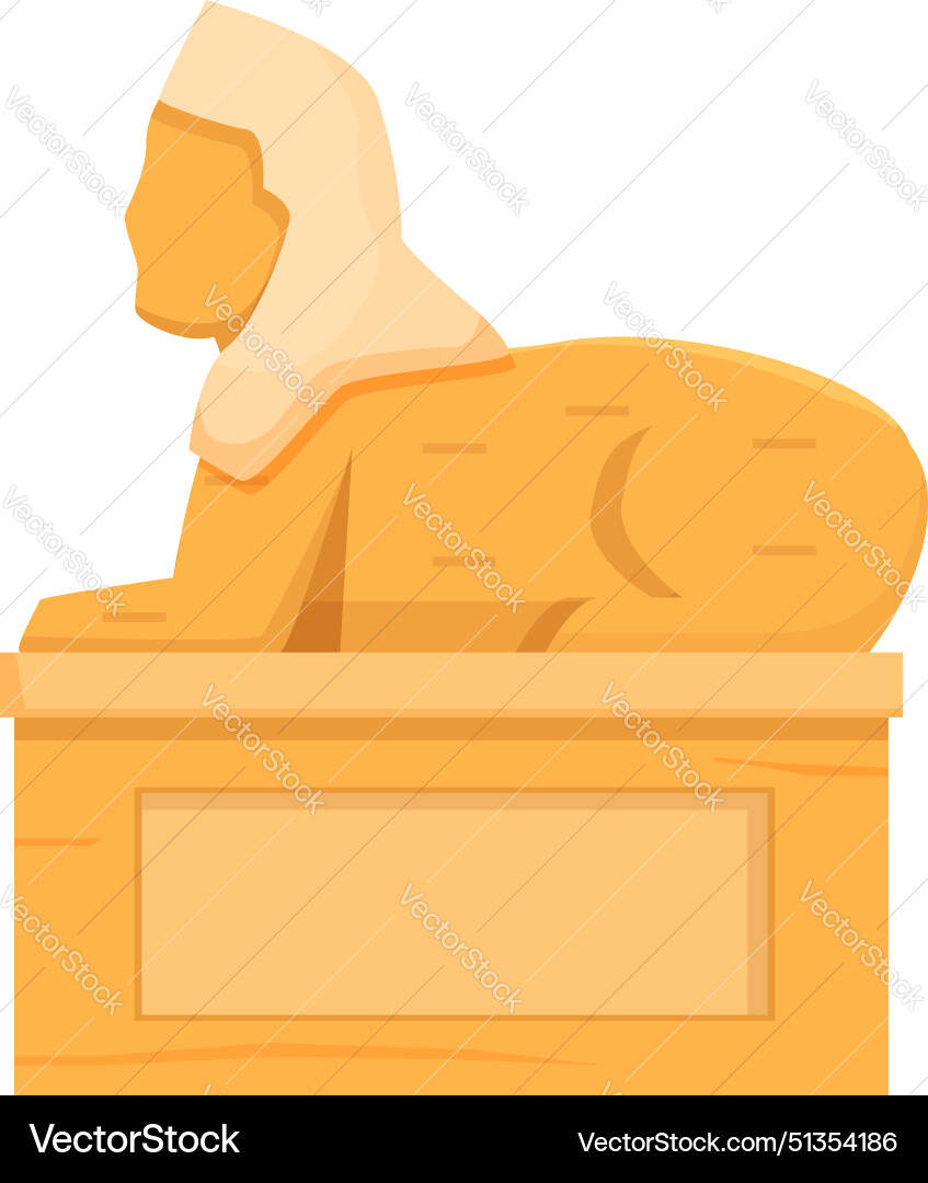 Flat design of a cartoon sphinx isolated Vector Image