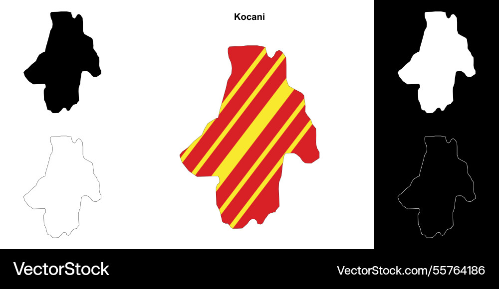 Kocani outline map Royalty Free Vector Image - VectorStock