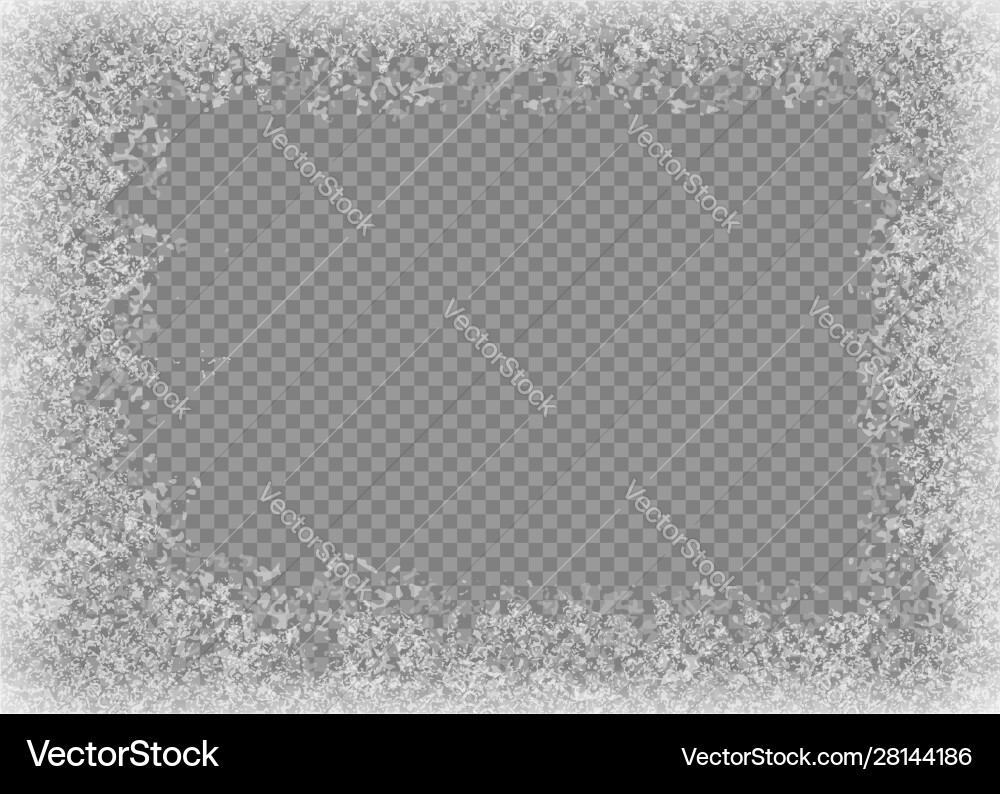 Snow frame frozen window glass ice Royalty Free Vector Image