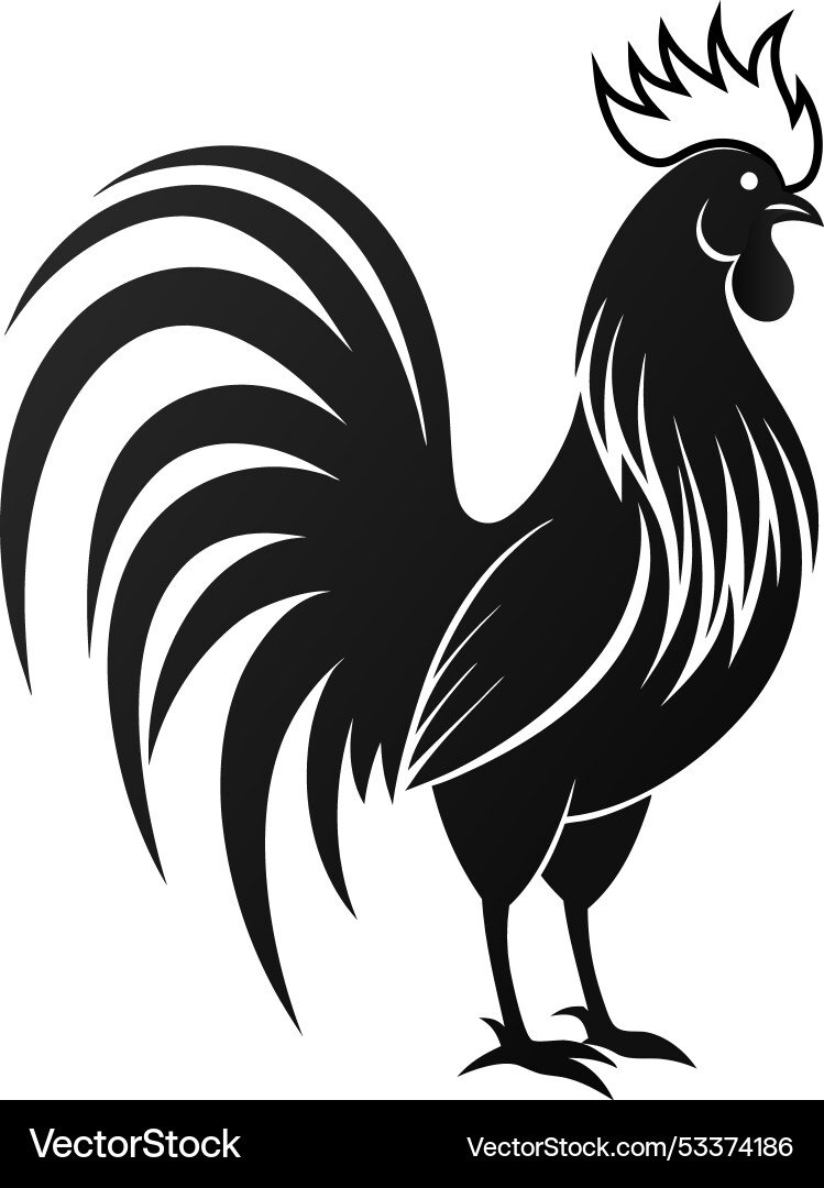 Stylized rooster silhouette tribal art Royalty Free Vector