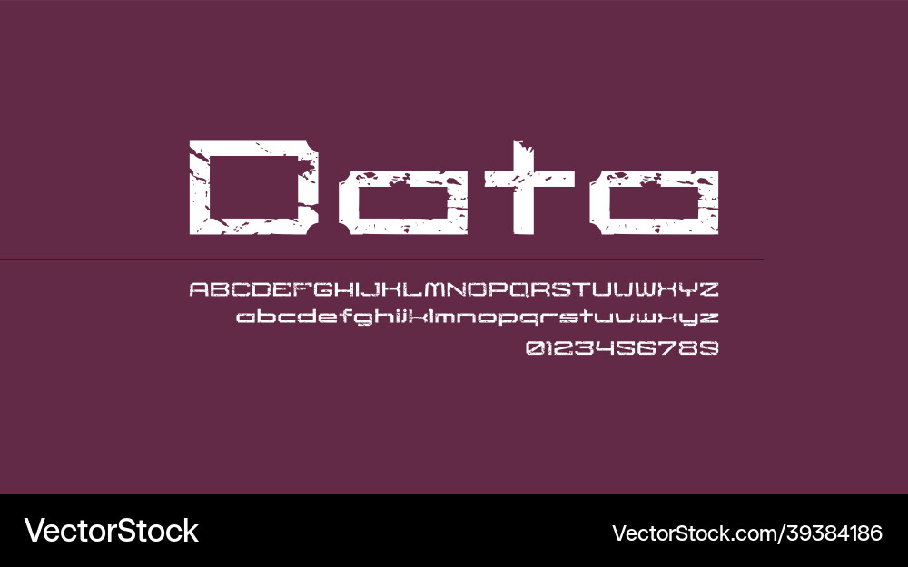 Wide sans serif font in cyber style Royalty Free Vector