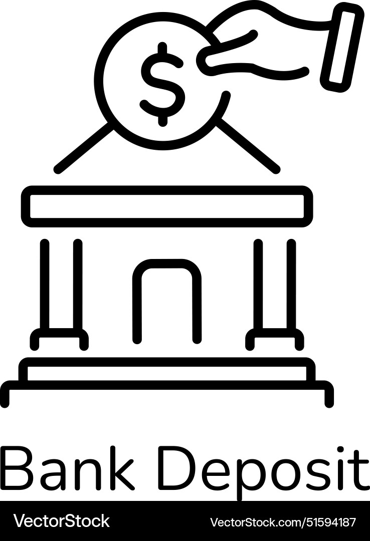 Bank deposit Royalty Free Vector Image - VectorStock