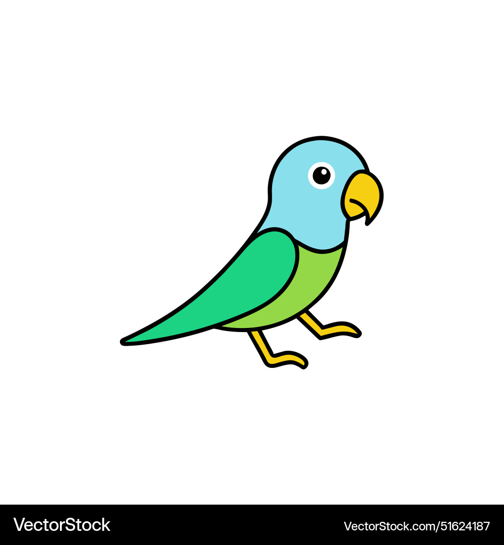 Budgerigar parrot walks icon Royalty Free Vector Image