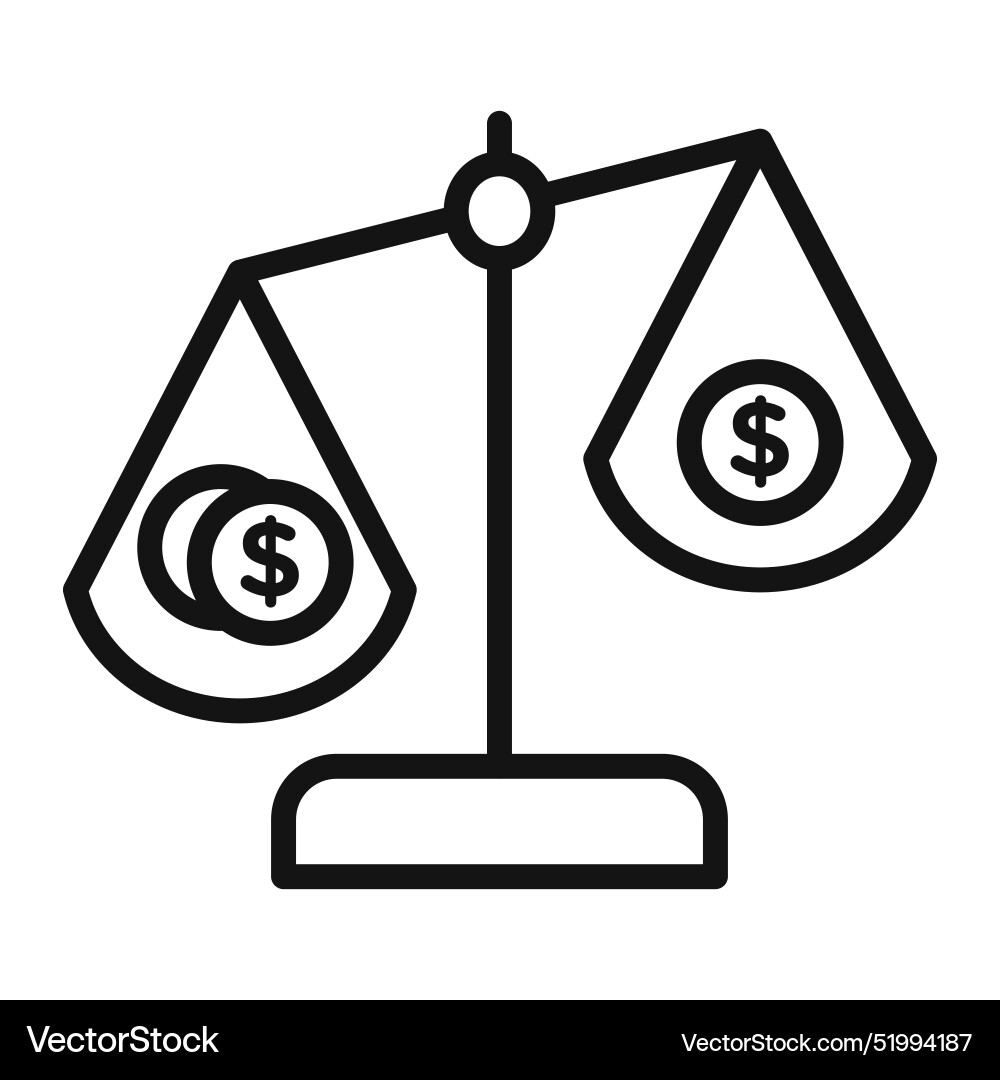 Compare price symbol mark in filled style Vector Image