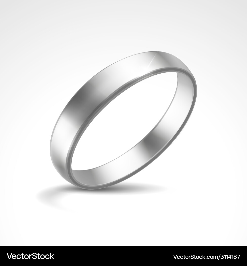 Elegant Silver Wedding Ring Royalty Free Vector Image