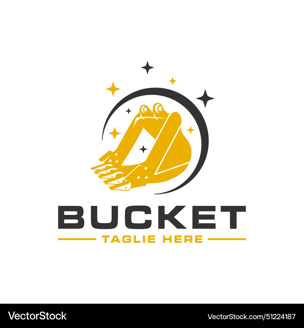 Excavator machine bucket logo Royalty Free Vector Image
