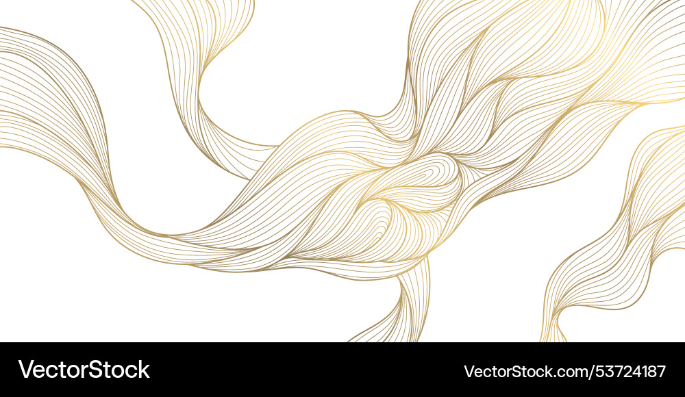 Gold on white line wave pattern geometric Vector Image