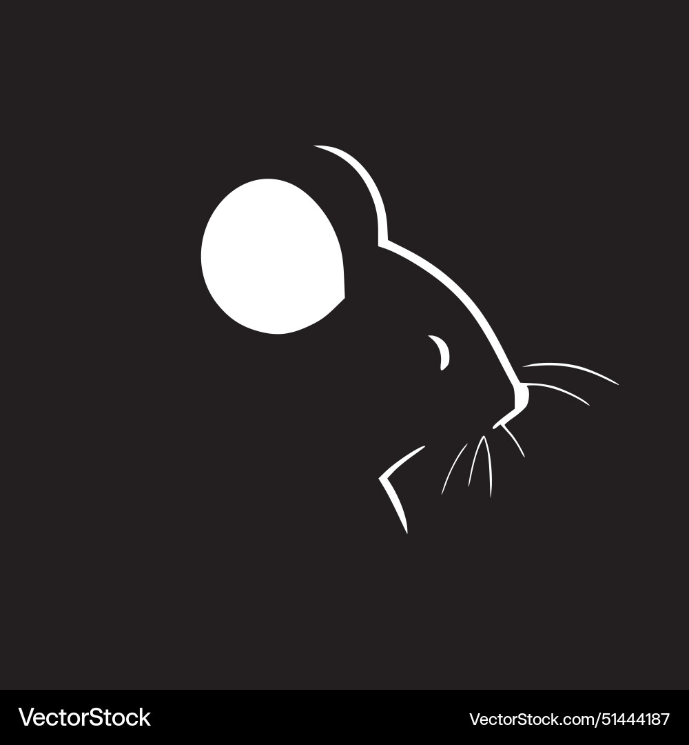 Mouse - black and white Royalty Free Vector Image