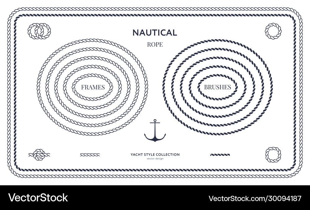 Nautical rope frames and bordes Royalty Free Vector Image