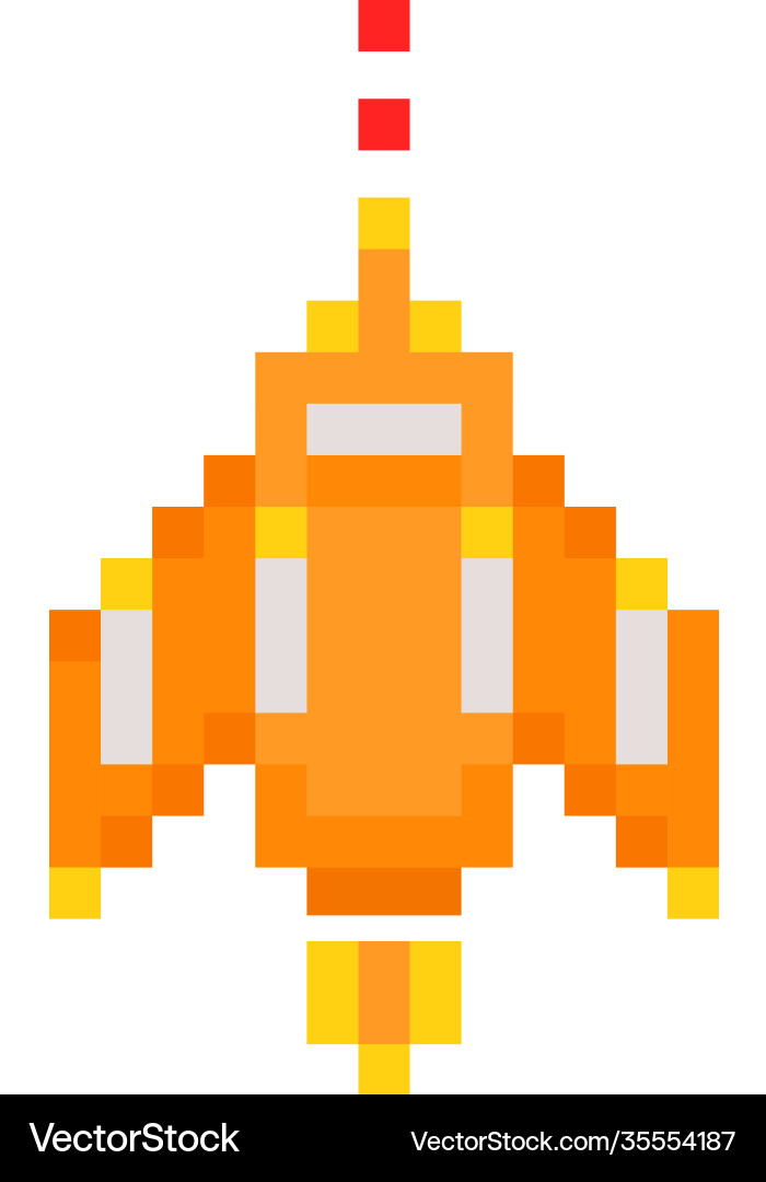 Pixel spaceship Royalty Free Vector Image - VectorStock