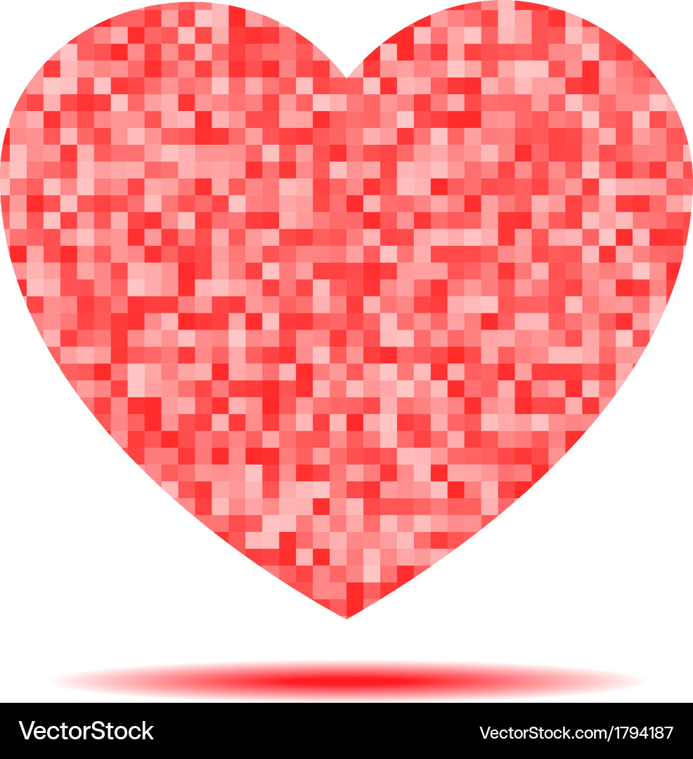 Red pixel heart icon Royalty Free Vector Image