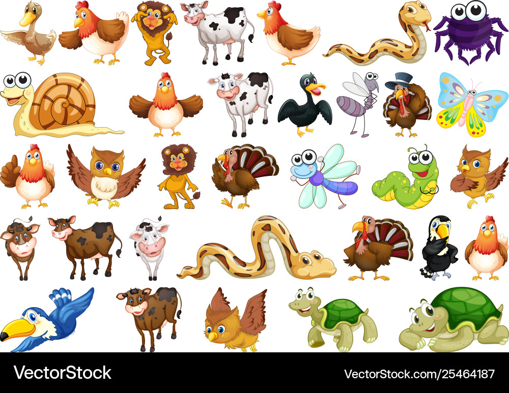 Set animal character Royalty Free Vector Image