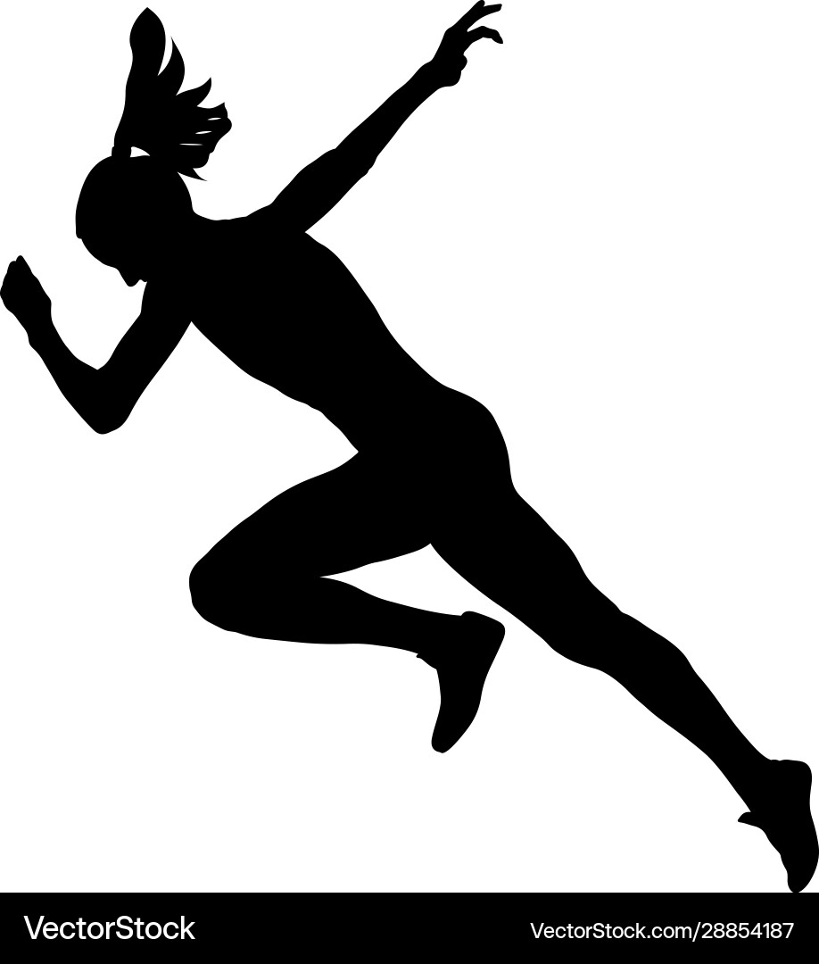 Start running faster woman Royalty Free Vector Image