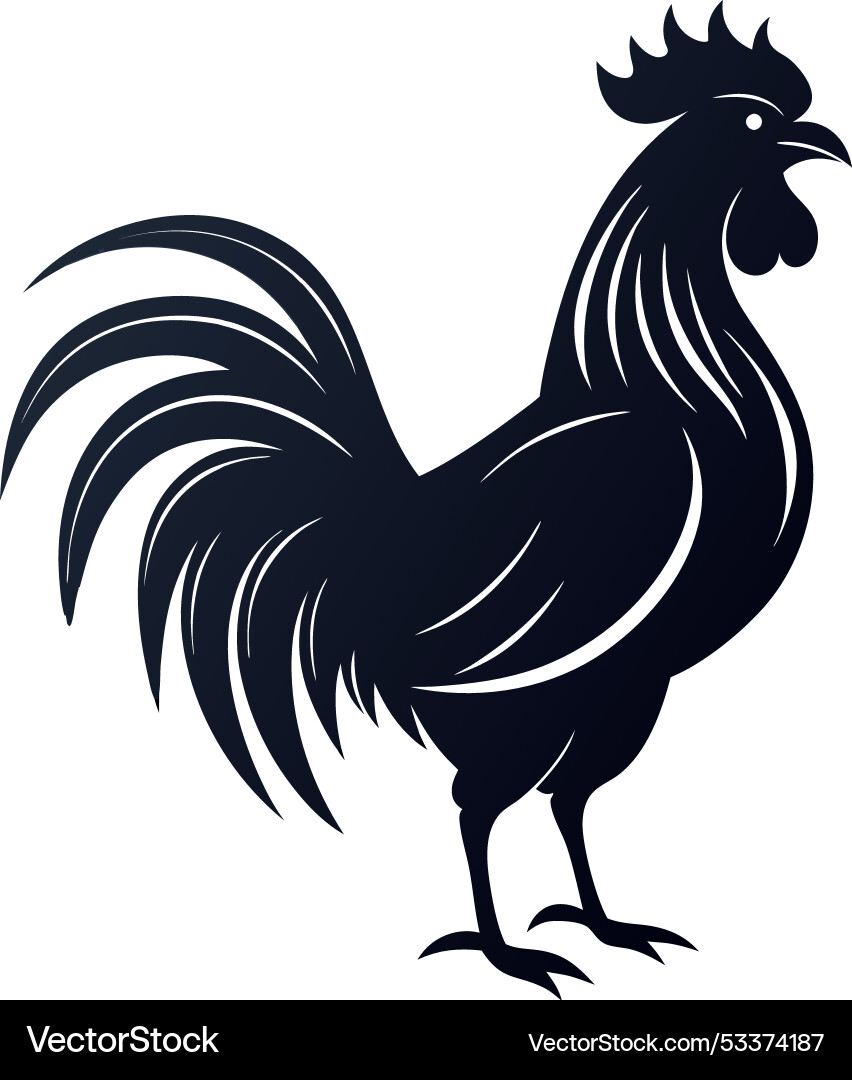 Stylized rooster silhouette tribal art Royalty Free Vector