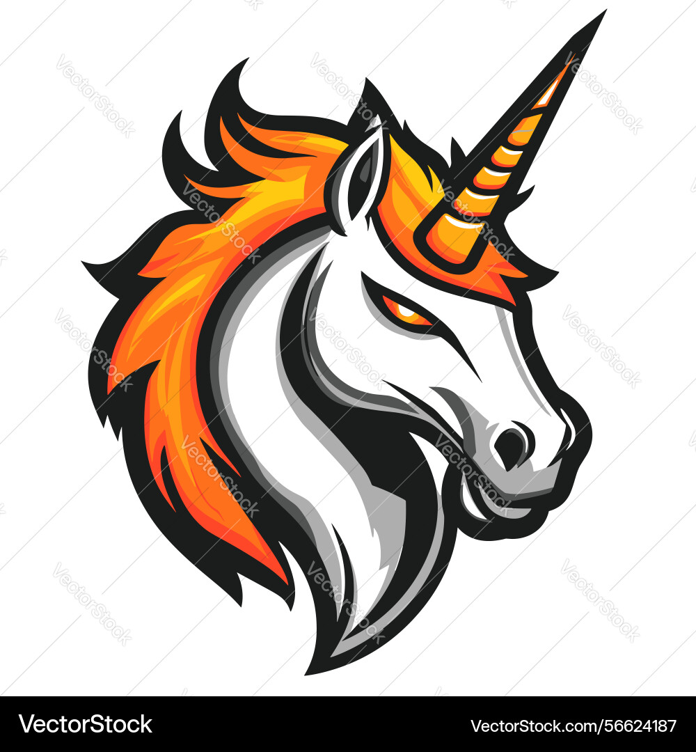 Unique esports logo featuring a unicorn Royalty Free Vector