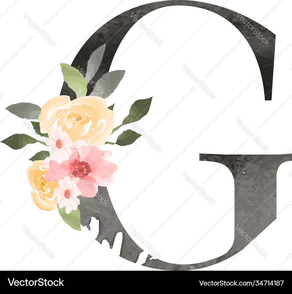 Watercolor decorative letter Royalty Free Vector Image