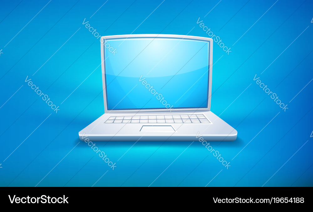 Cartoon laptop icon with empty Royalty Free Vector Image