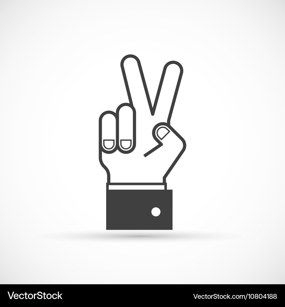 Hand giving a peace icon Royalty Free Vector Image