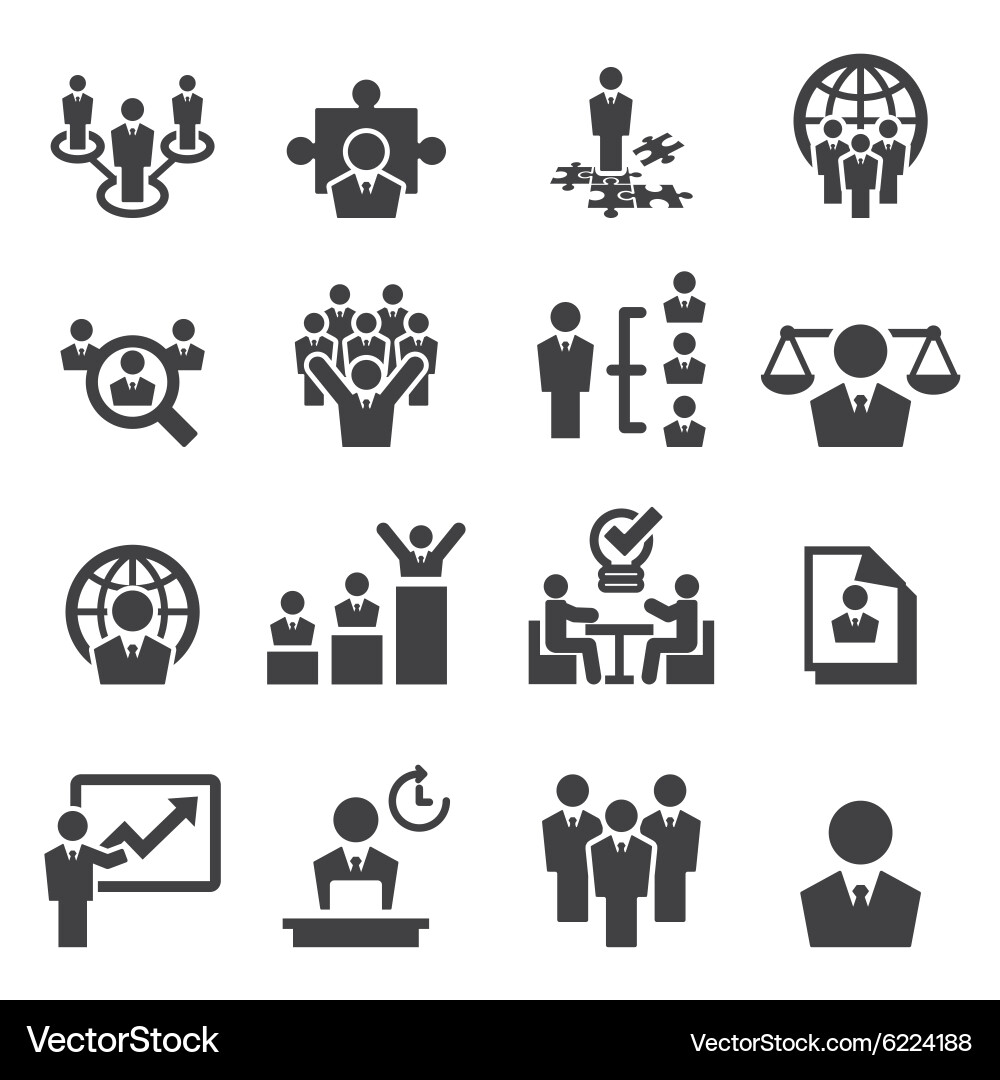 Human Resources Management Icons Royalty Free Vector Image