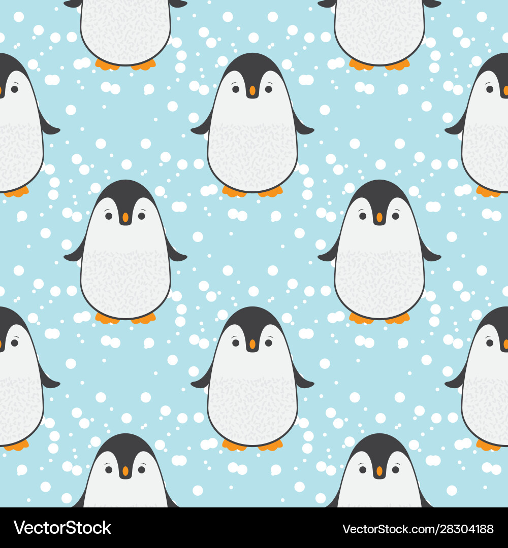 Penguin seamless pattern background cute Vector Image