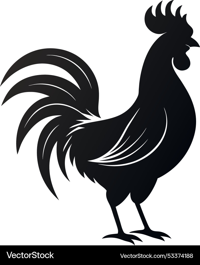 Stylized rooster silhouette tribal art Royalty Free Vector