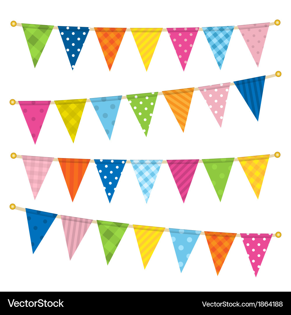 Triangle bunting flags Royalty Free Vector Image