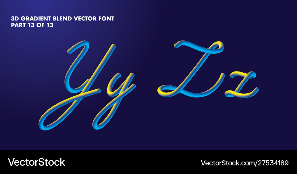3d blend font Royalty Free Vector Image - VectorStock