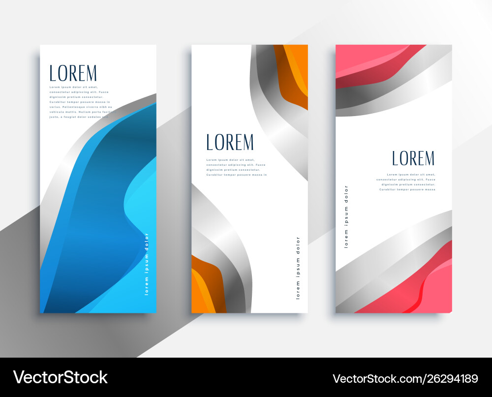 Abstract shape banner design set Royalty Free Vector Image