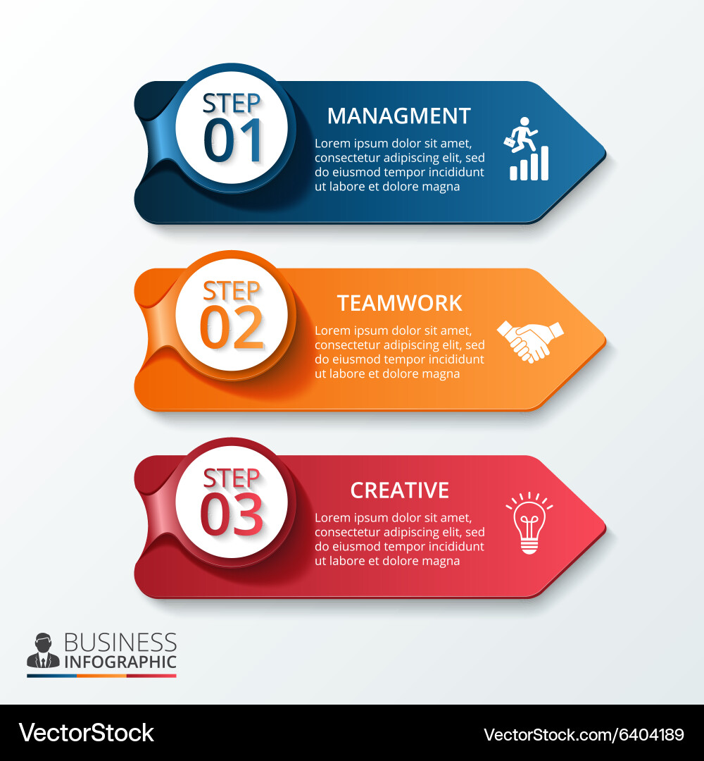 Arrows Workflow Infografik Lizenzfreies Vektorbild