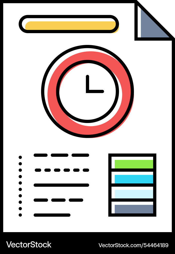 Audit time management color icon Royalty Free Vector Image