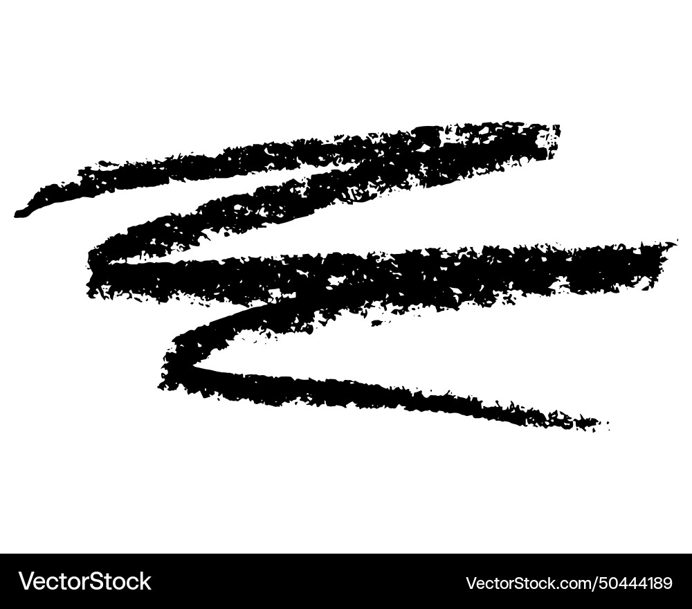 Curly line by wax crayon hand drawn grunge Vector Image