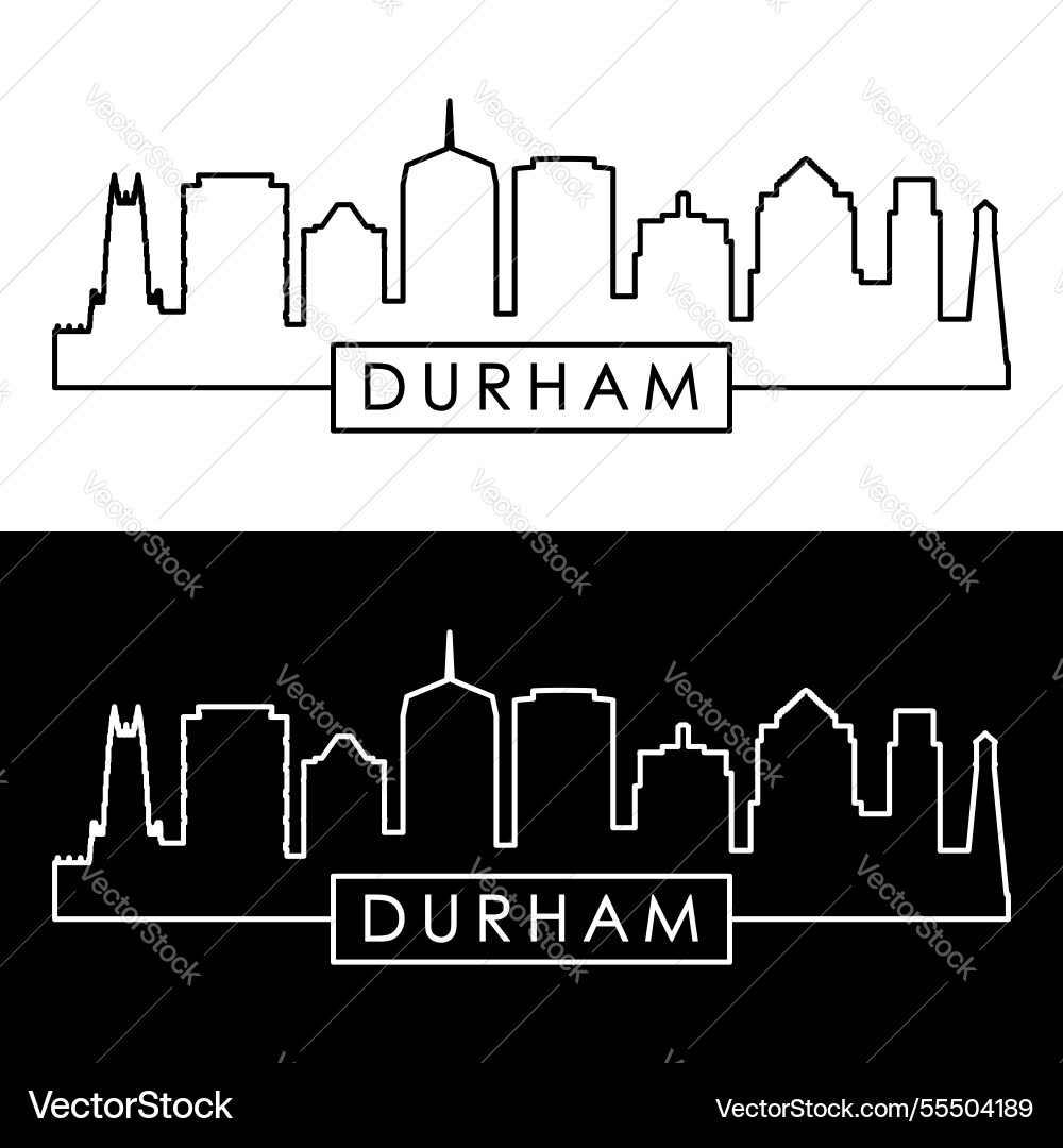 Durham skyline linear style single line Royalty Free Vector
