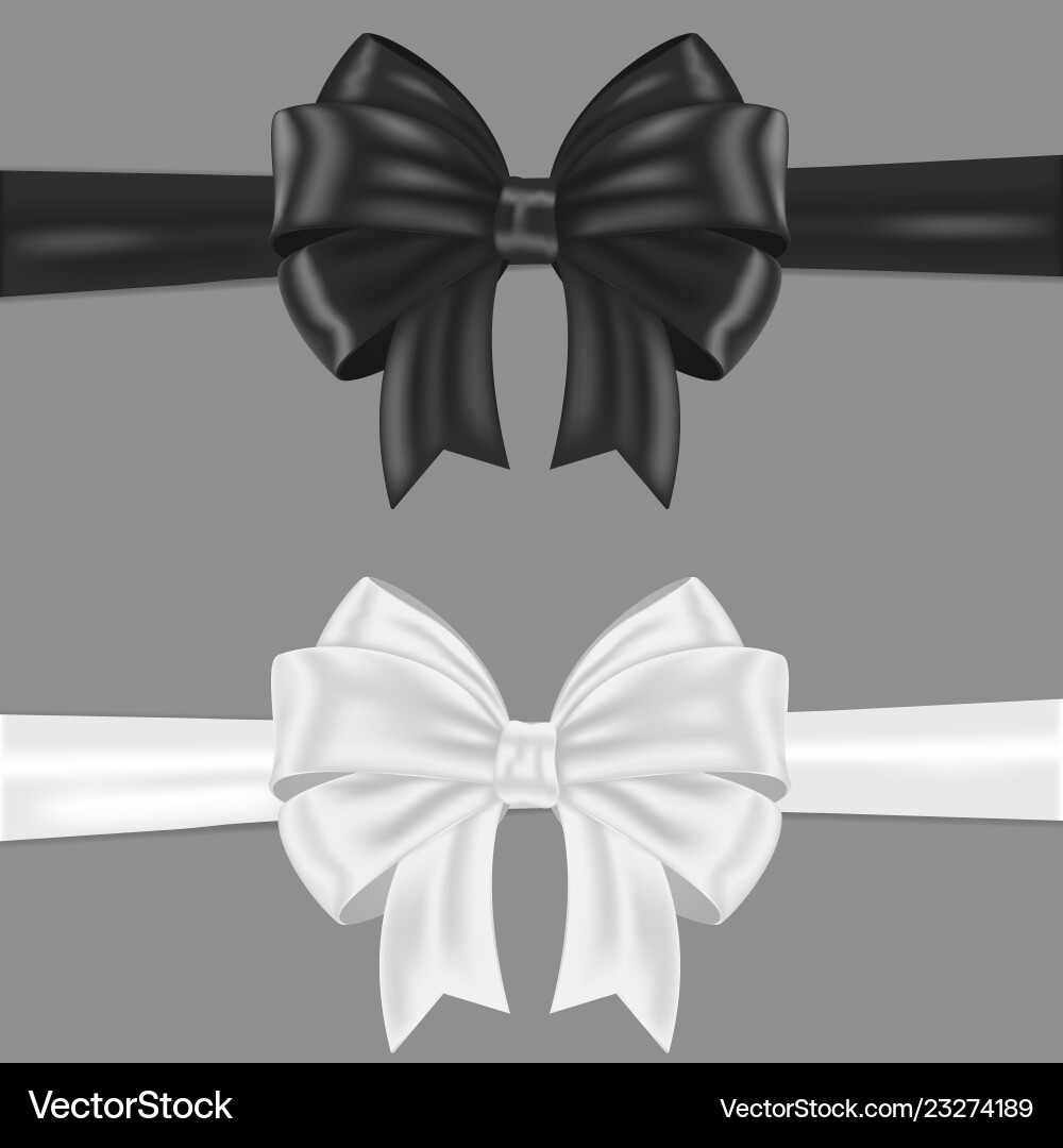 Elegant Black and White Ribbon Bows Royalty Free Vector