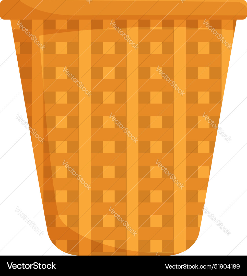 Empty wicker basket standing on white background Vector Image