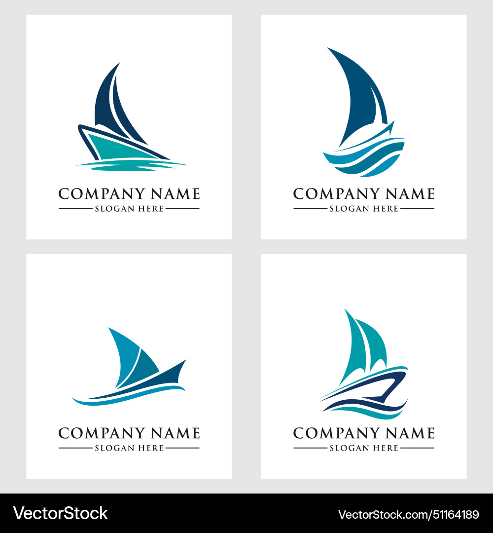 Fishing boat logo template Royalty Free Vector Image