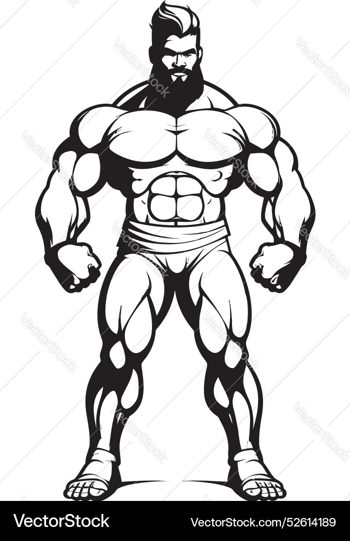 Schwarz enegger sketch a cartoon colossus from Vector Image