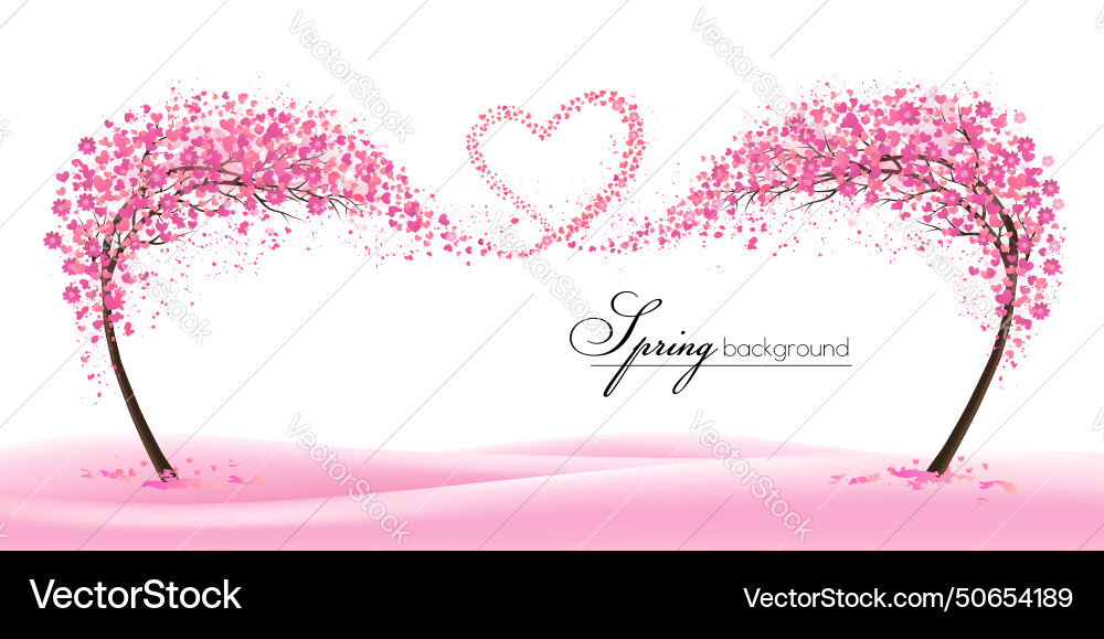 Spring natural background with stylized trees Vector Image