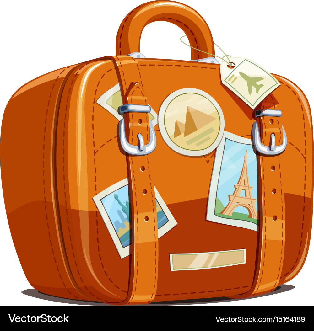 Vintage Leather Suitcase Royalty Free Vector Image