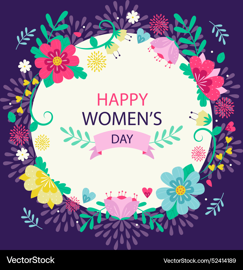 Womens day celebration theme with flowers Vector Image