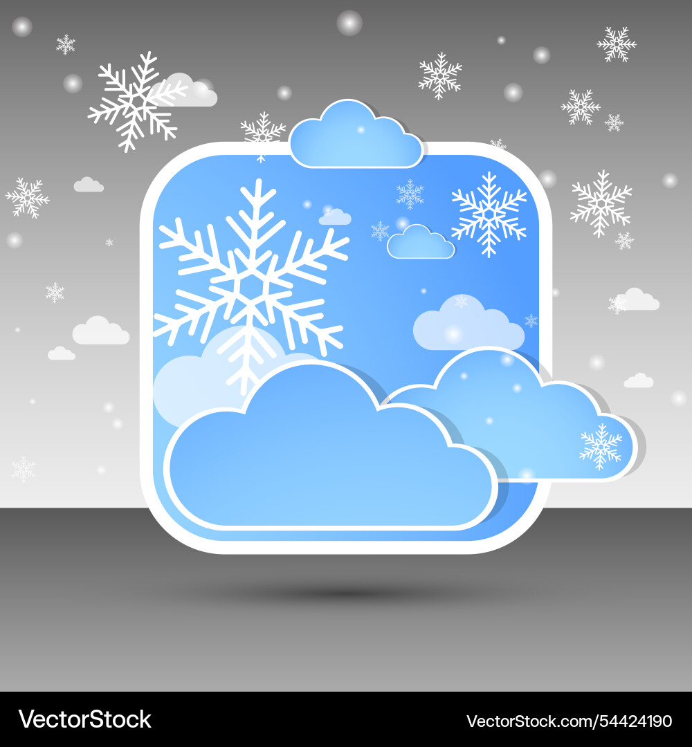 Abstract blue winter square background Royalty Free Vector