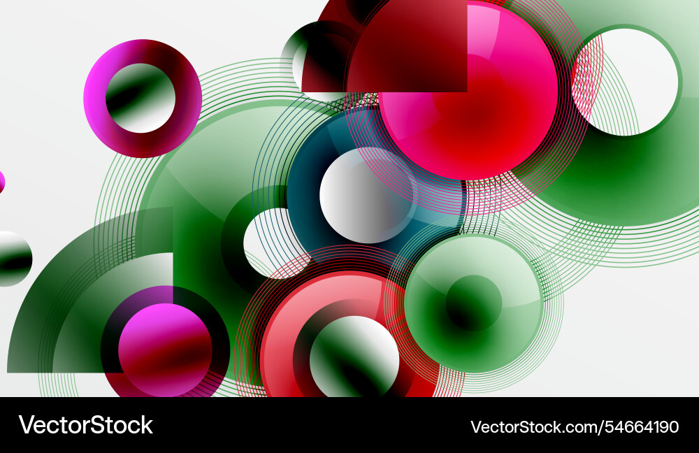 Abstract composition of overlapping circles with Vector Image