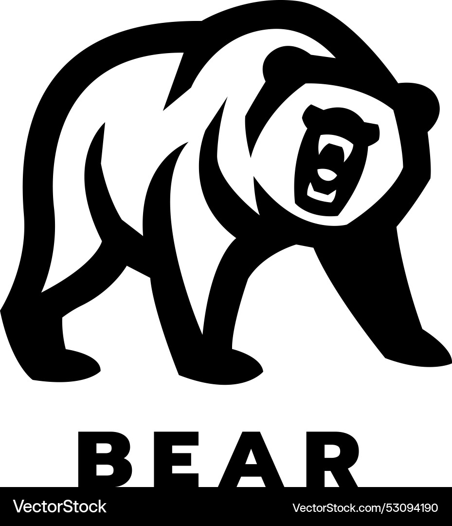 Bear logo symbol Royalty Free Vector Image - VectorStock