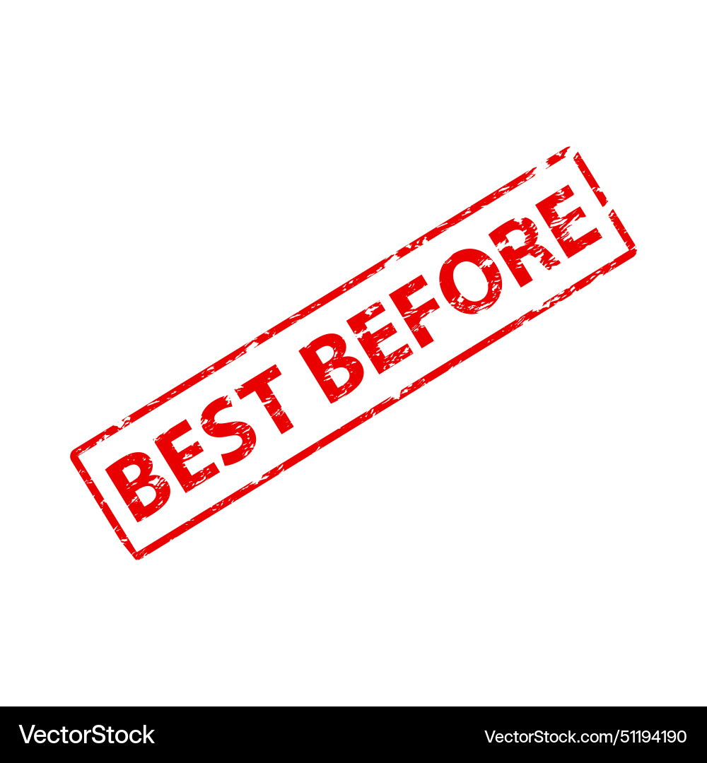 Best before rubber red stamp of certification Vector Image