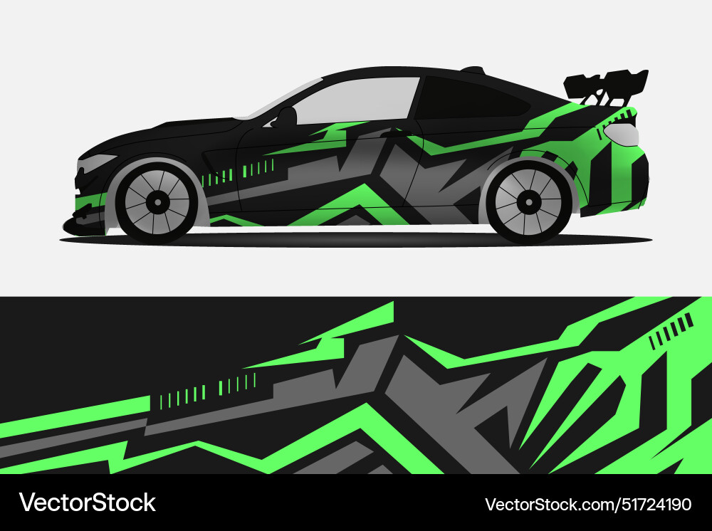 Car wrap decal abstract stripe graphic design Vector Image